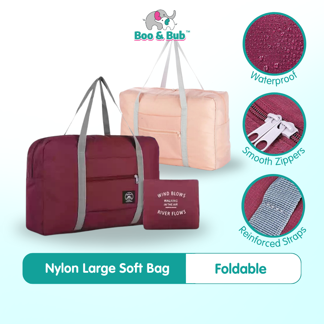 Boo&Bub Foldable Big Luggage Bag | Nylon Water Resistant Labor Deliver ...