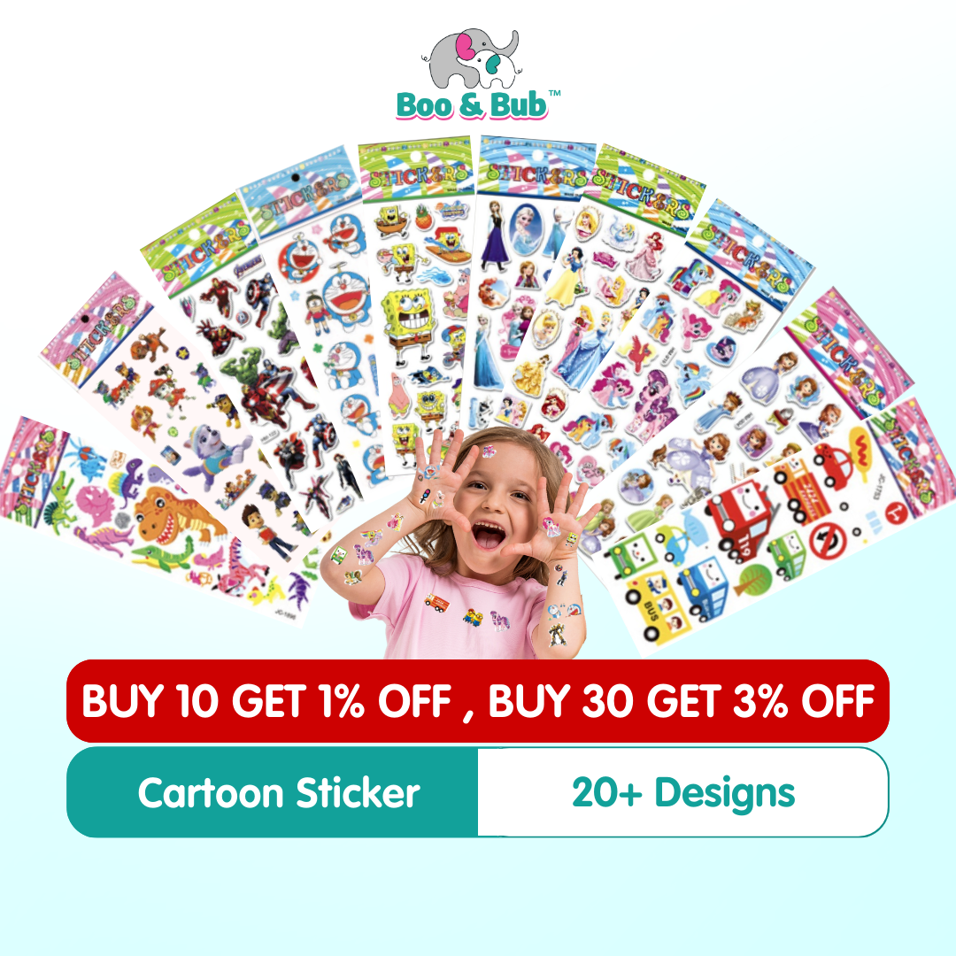 1pc 3D Cartoon Bubble Sticker for Kids (Stiker Kanak Kanak) – Boo & Bub